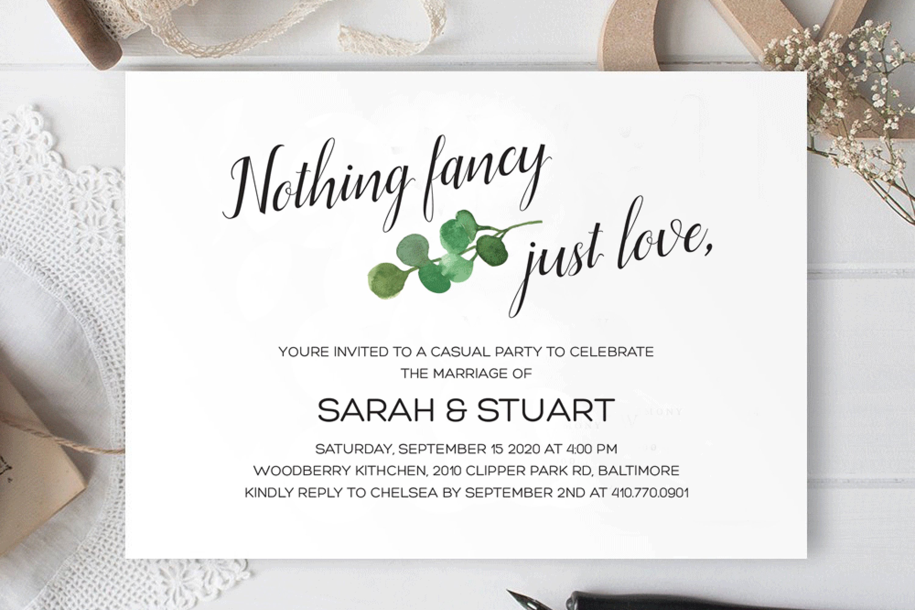 Elopement reception invitation template Elopement invitation (403096 ...