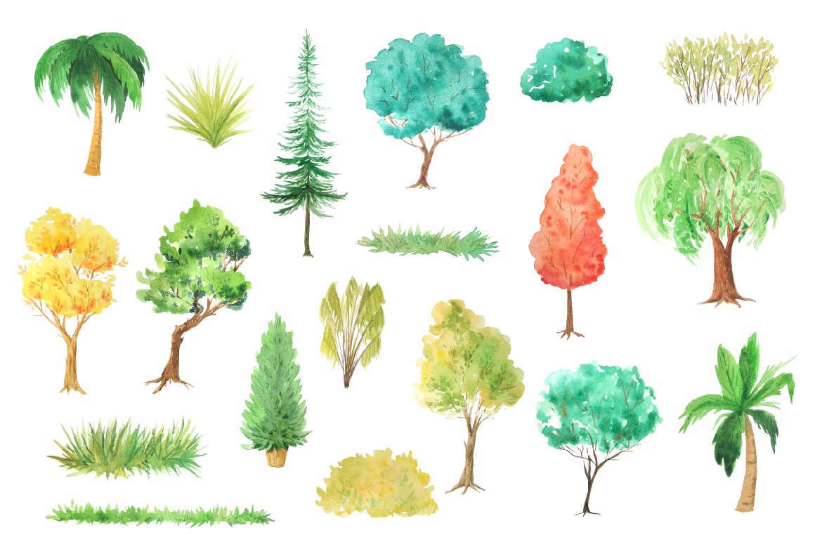 Watercolor Trees