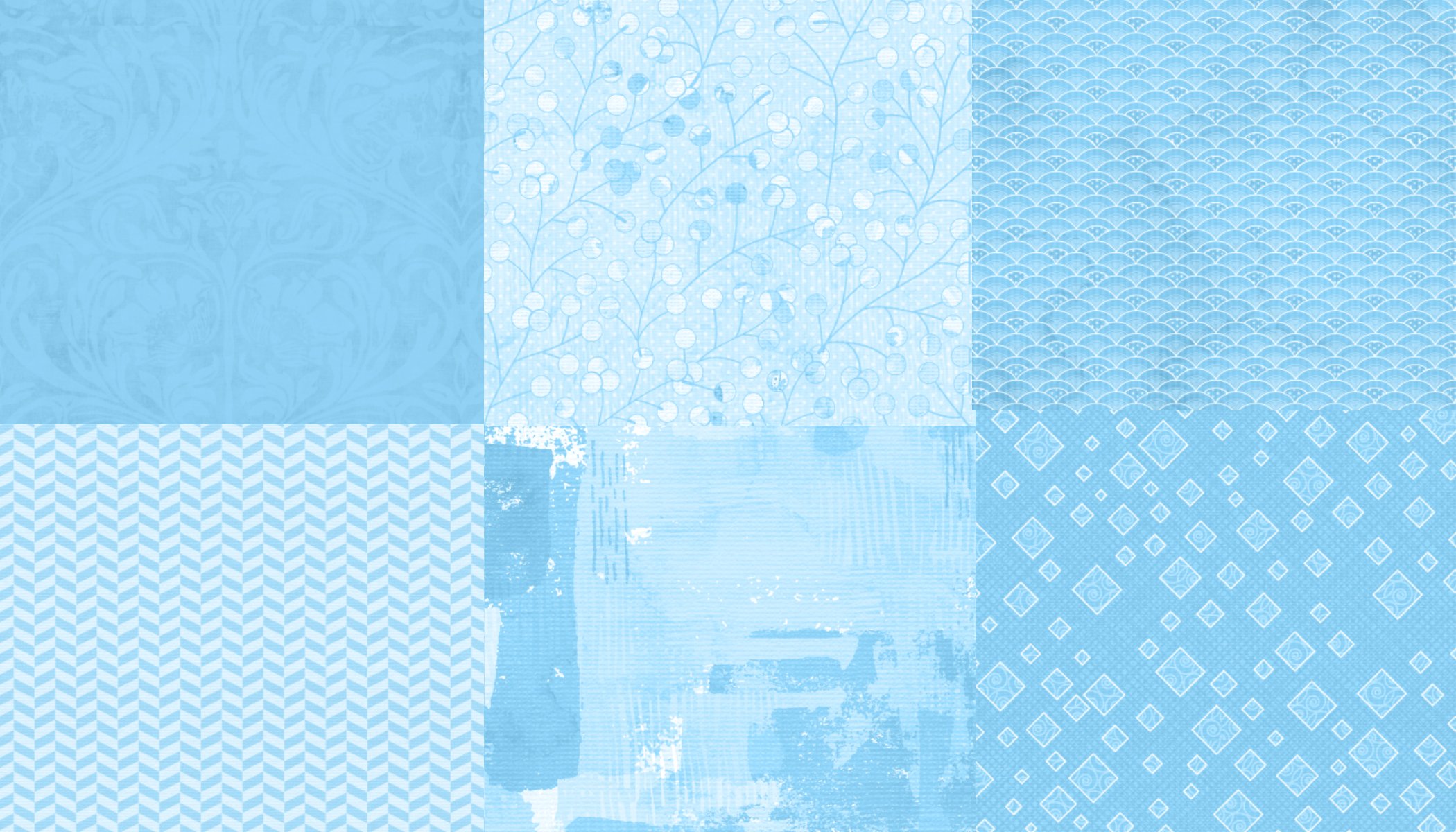 18 Fresh & Fun Blue Scrapbook Papers (99397) | Backgrounds | Design Bundles