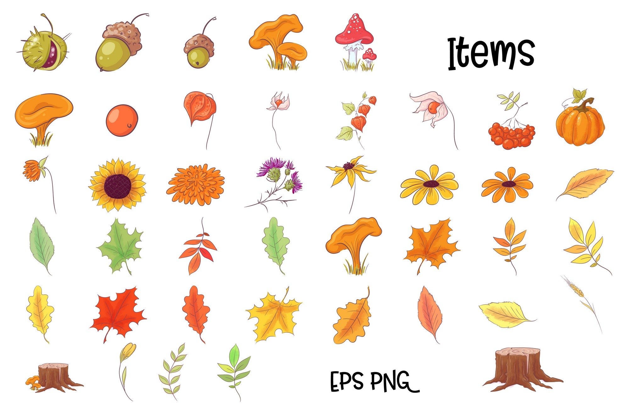 Autumn forest vector clip art