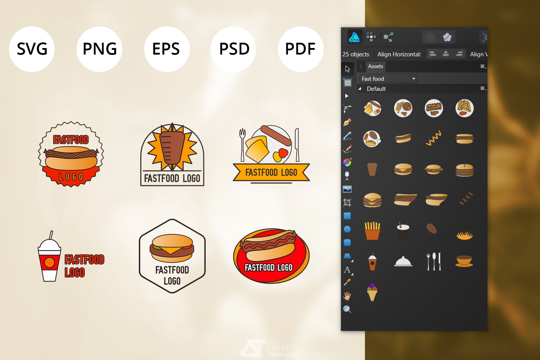 Fast Food Small Restaurant Logos (254938) | Logos | Design Bundles