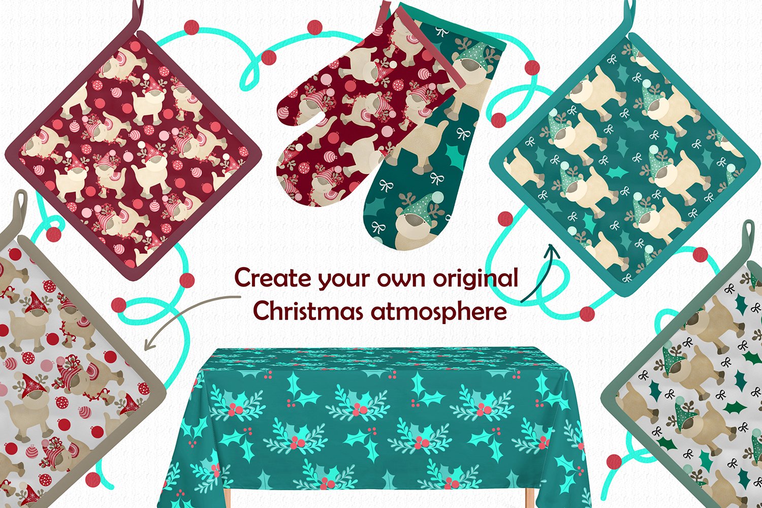 Cute rudolph digital paper, Christmas Reindeer scrapbook (792529 ...