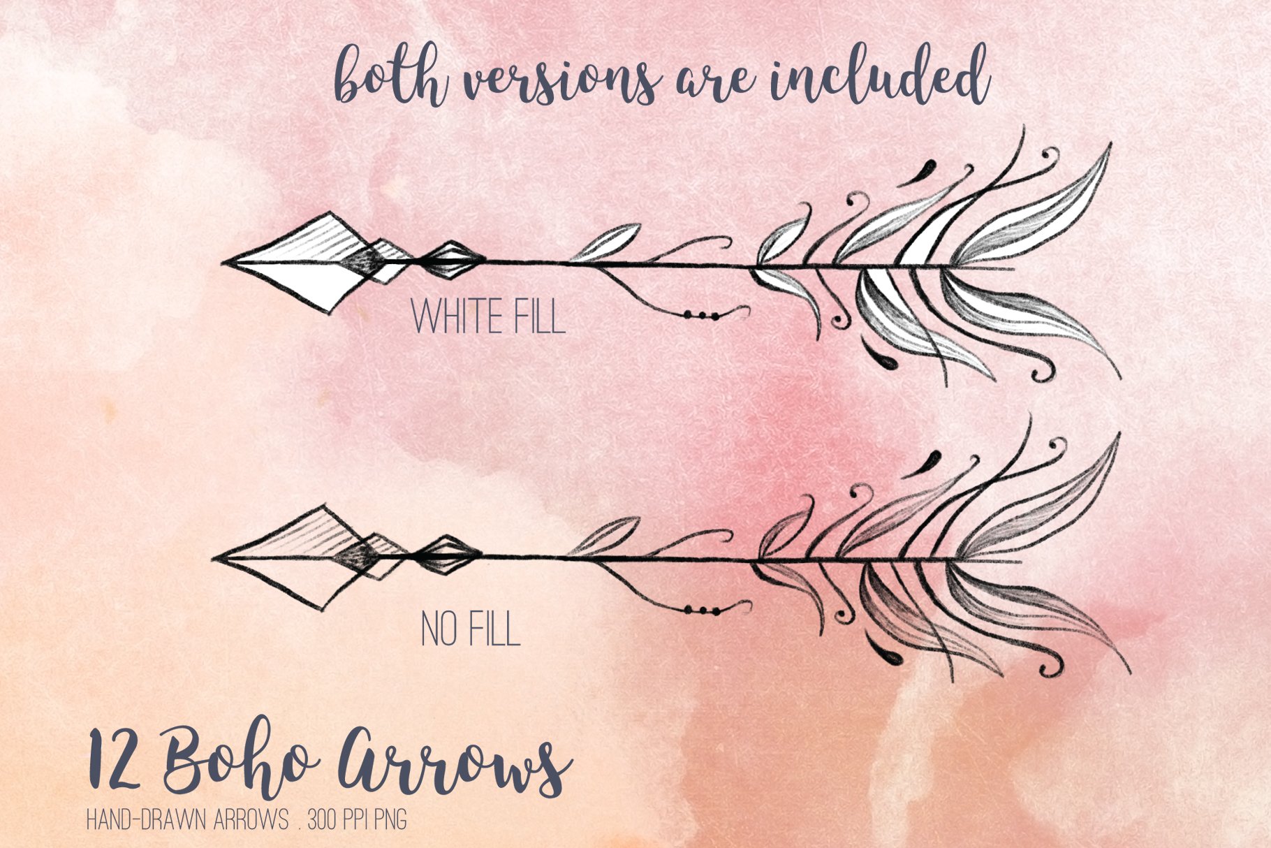 Boho Arrows Clip Art PNG (326554) | Illustrations | Design Bundles