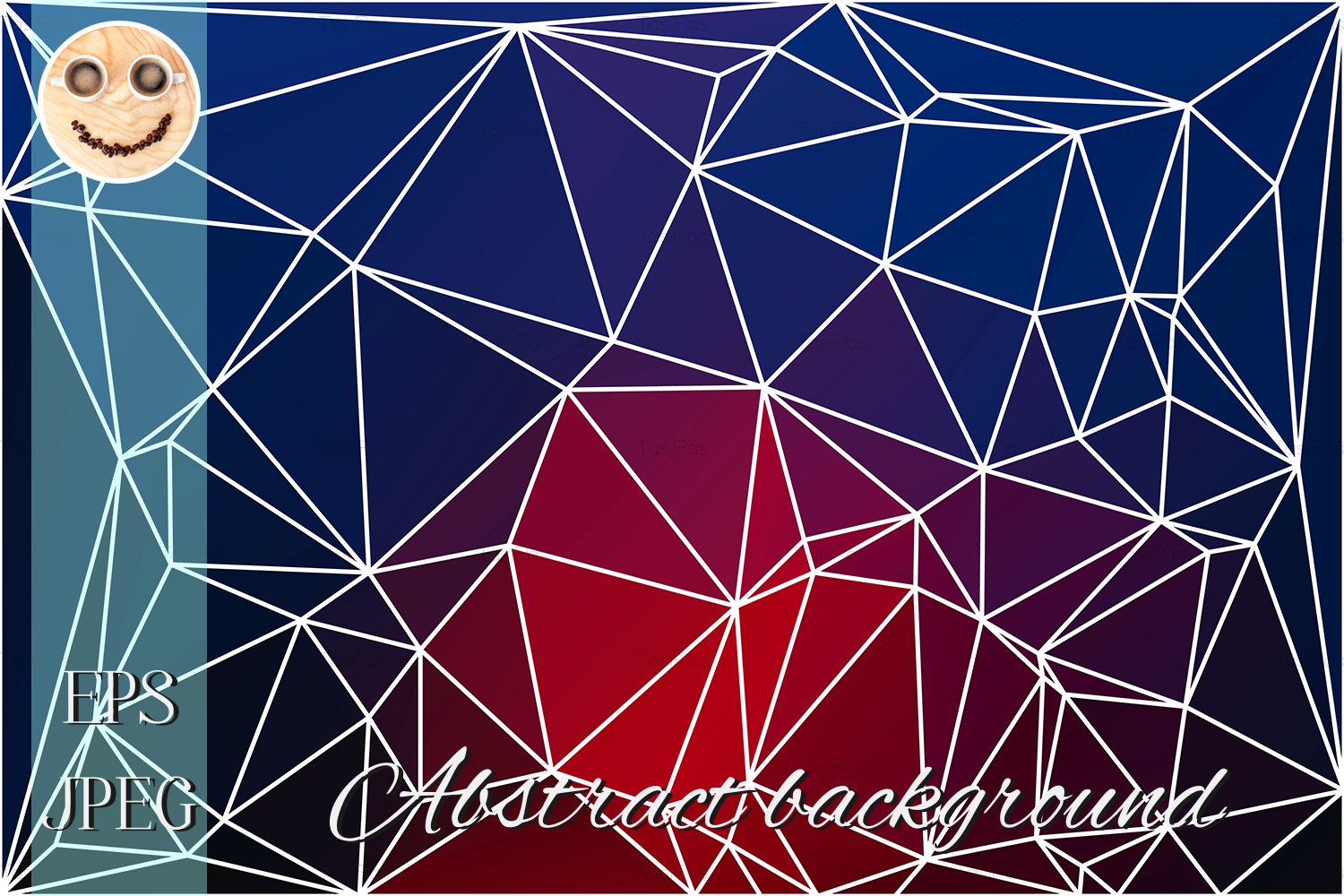 Deep blue and red geometric background with mesh (330810 ...