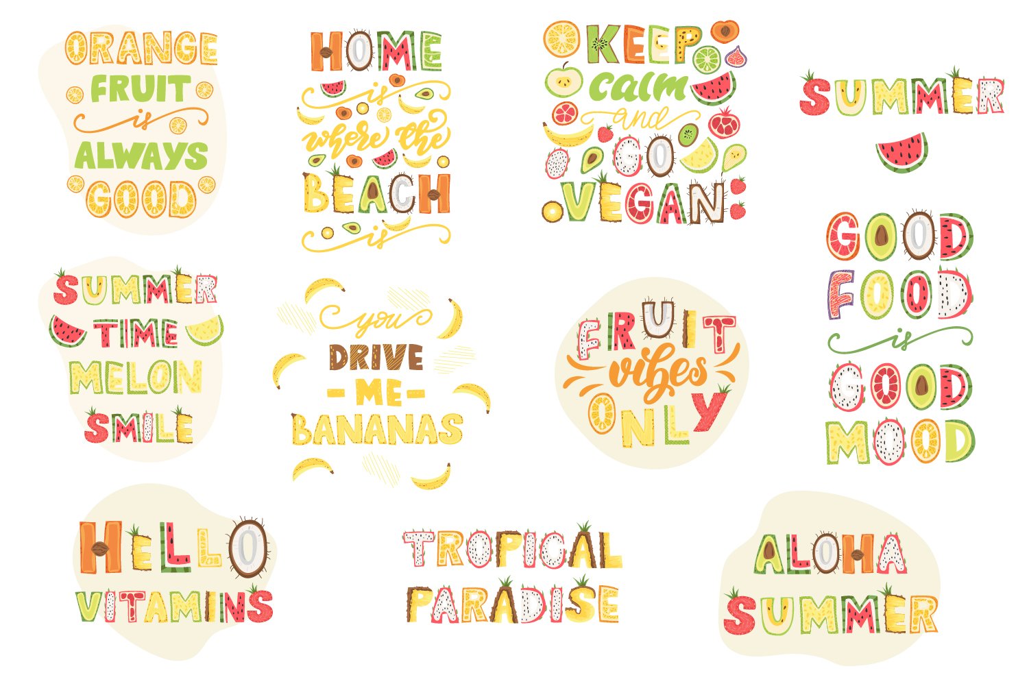 Fruit Quote Clipart, Hand Lettered SVG sayings (958381) | Hand Lettered ...