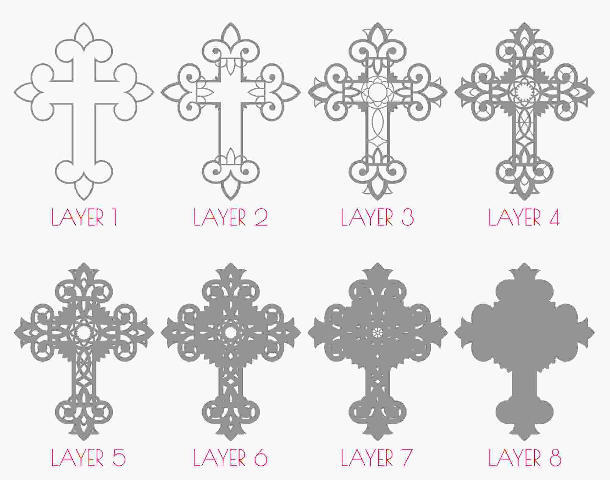 Cr16 - Layered Cross, Laser cut Cross, Cricut Cross SVG (1000236 ...