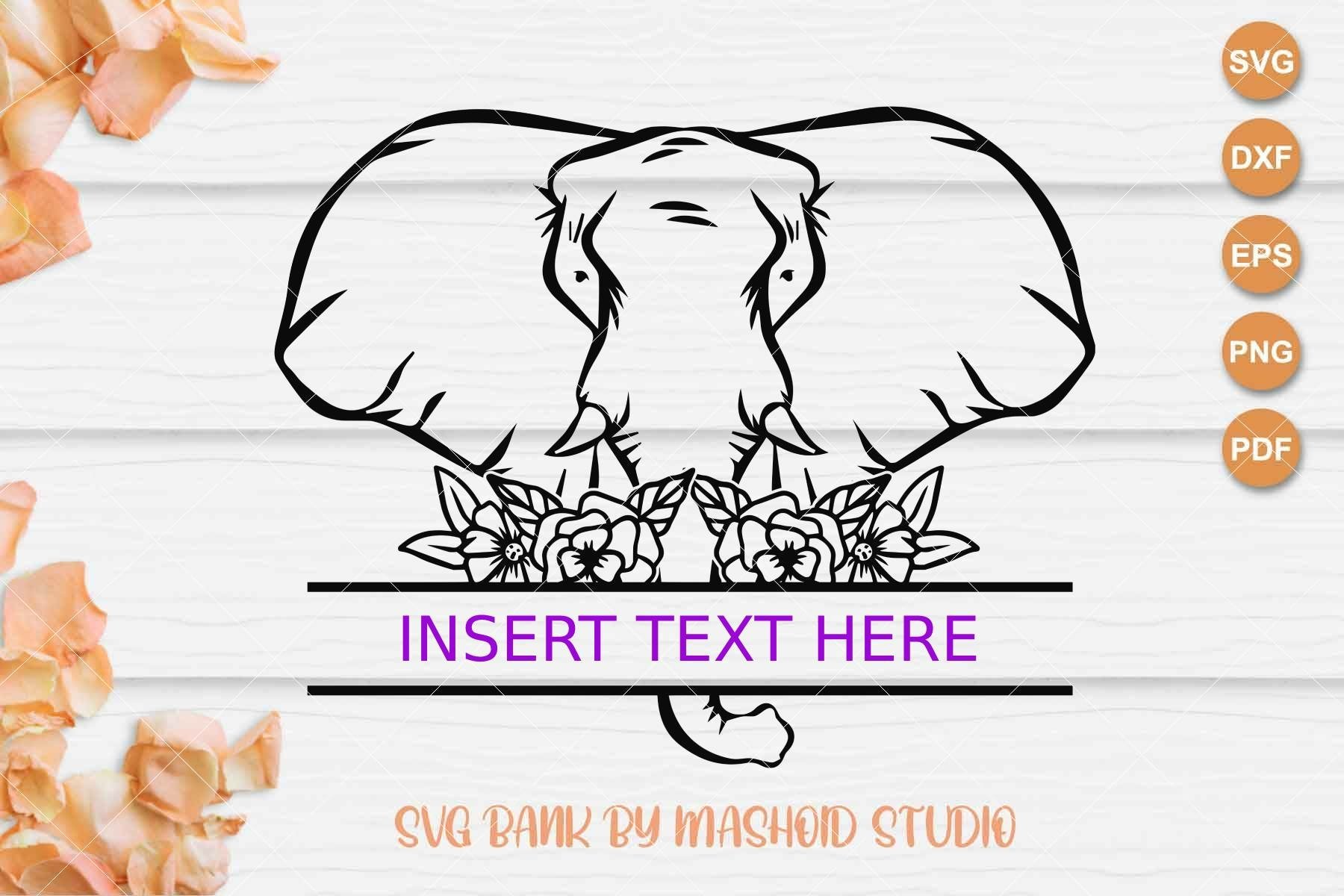 Split Floral Elephant SVG file, Elephant Floral Frame (1245664 ...