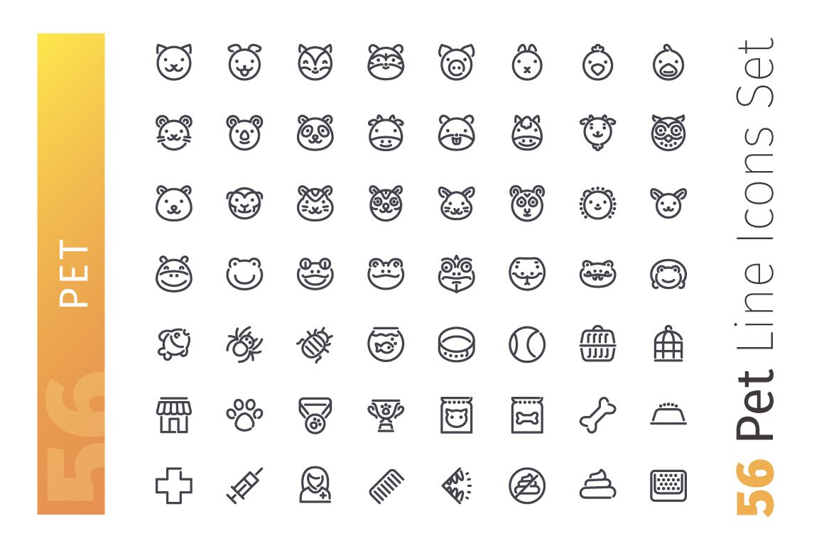 Pet Line Icons Set (34140) | Icons | Design Bundles