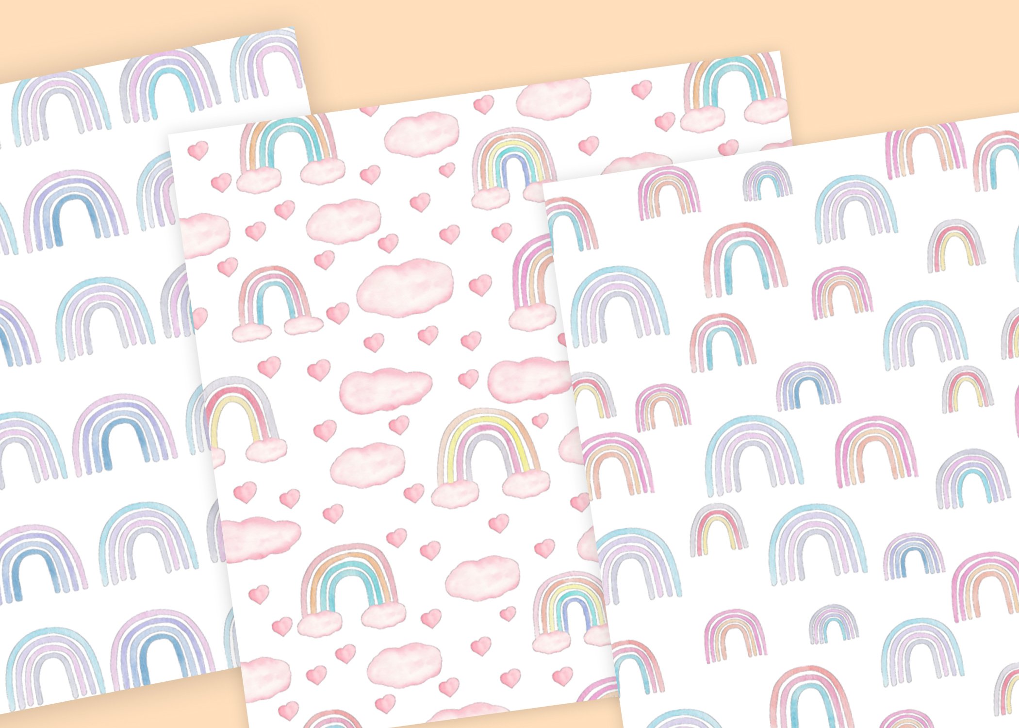 Watercolor Pastel Rainbow Collection (533071) | Illustrations | Design ...