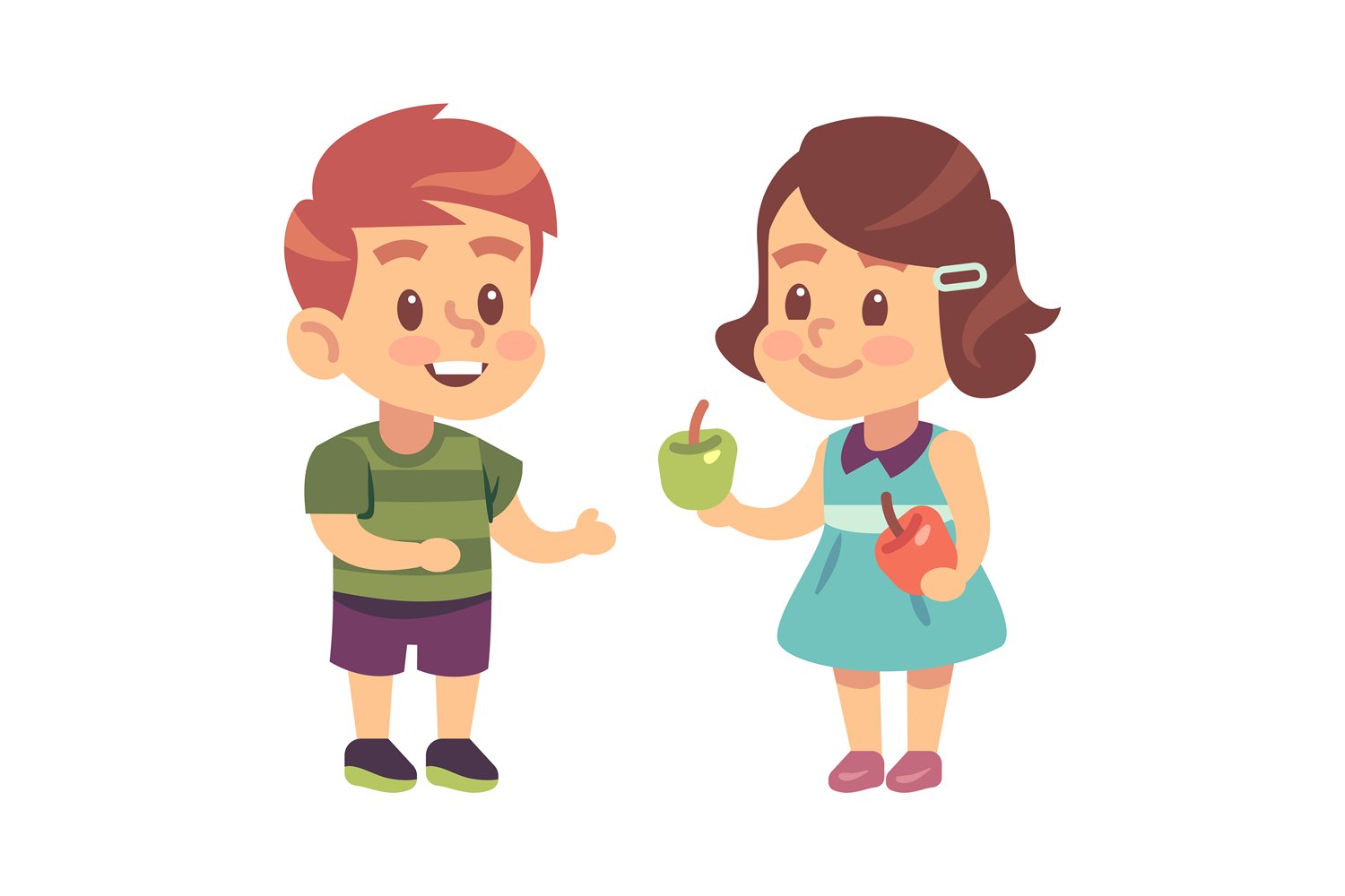Child Eating Apple Clip Art