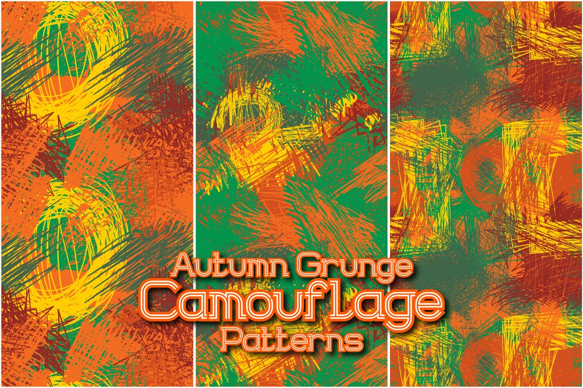 24 Autumn Grunge Camo Patterns (737280) | Textures | Design Bundles