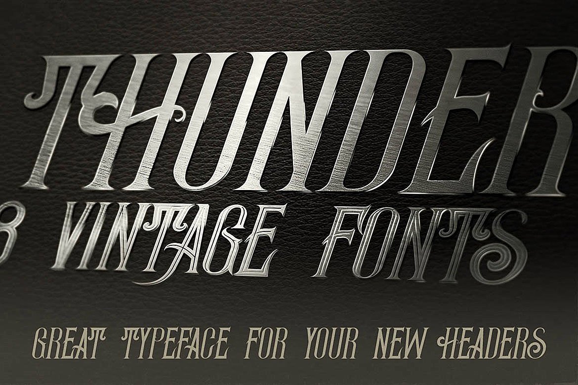 Thunder Typeface (38589) | Display | Font Bundles