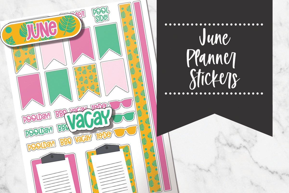 Month of June Planner Stickers