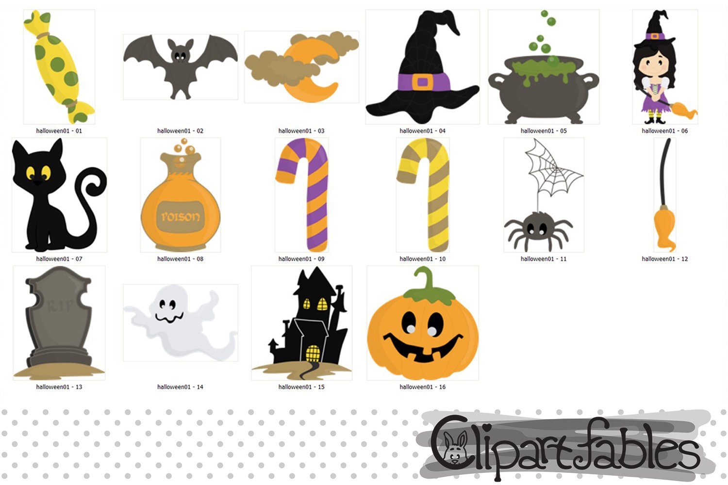 HALLOWEEN clipart package, Trick or Treat, Cute spooky art (246875 ...