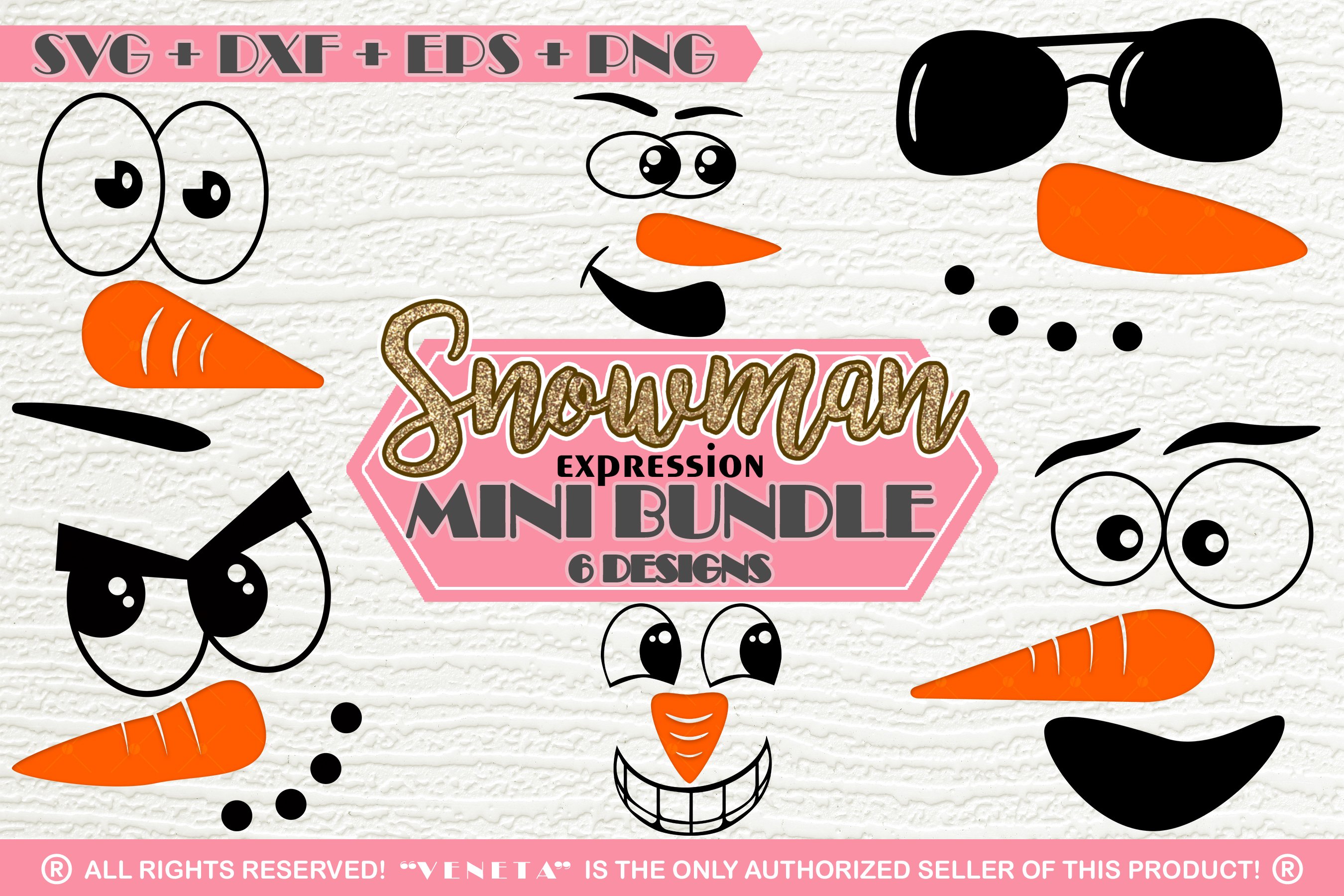 Snowman Expression - MINI BUNDLE - 6 Designs|SVG DXF EPS PNG (125014 ...