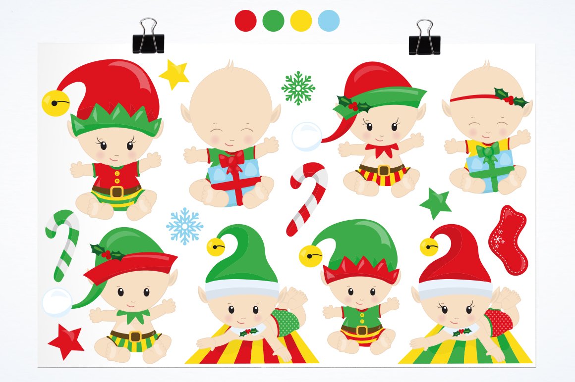 Christmas Baby elf Graphics and illustrations babies