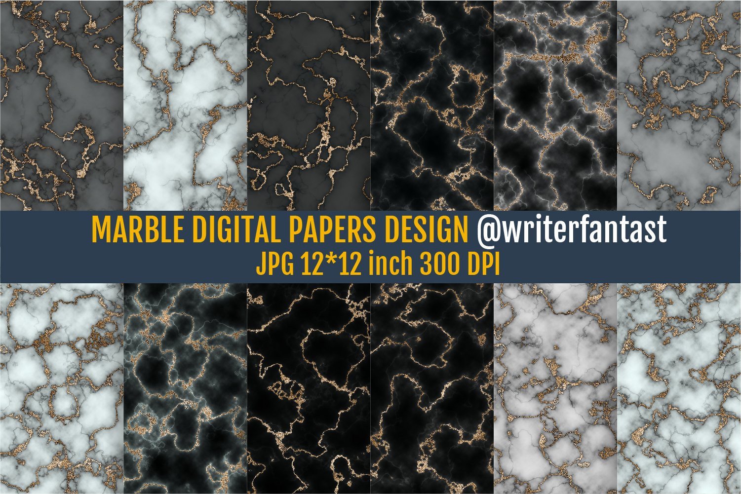 Digital Papers Gray Marble (1199950) | Textures | Design Bundles
