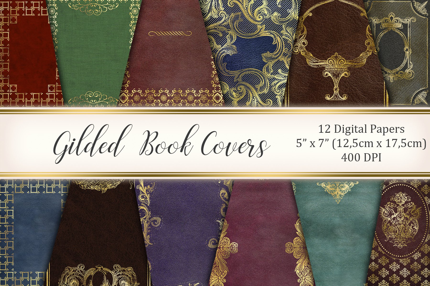 Gilded Book Covers (647163) | Textures | Design Bundles