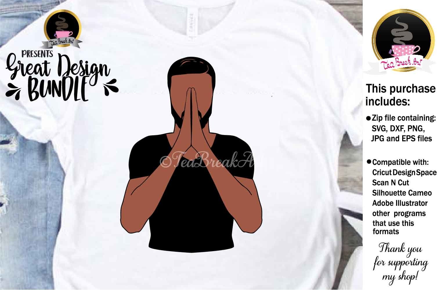 Black man praying Svg Cutting files 1142 (575429) | Printables | Design ...