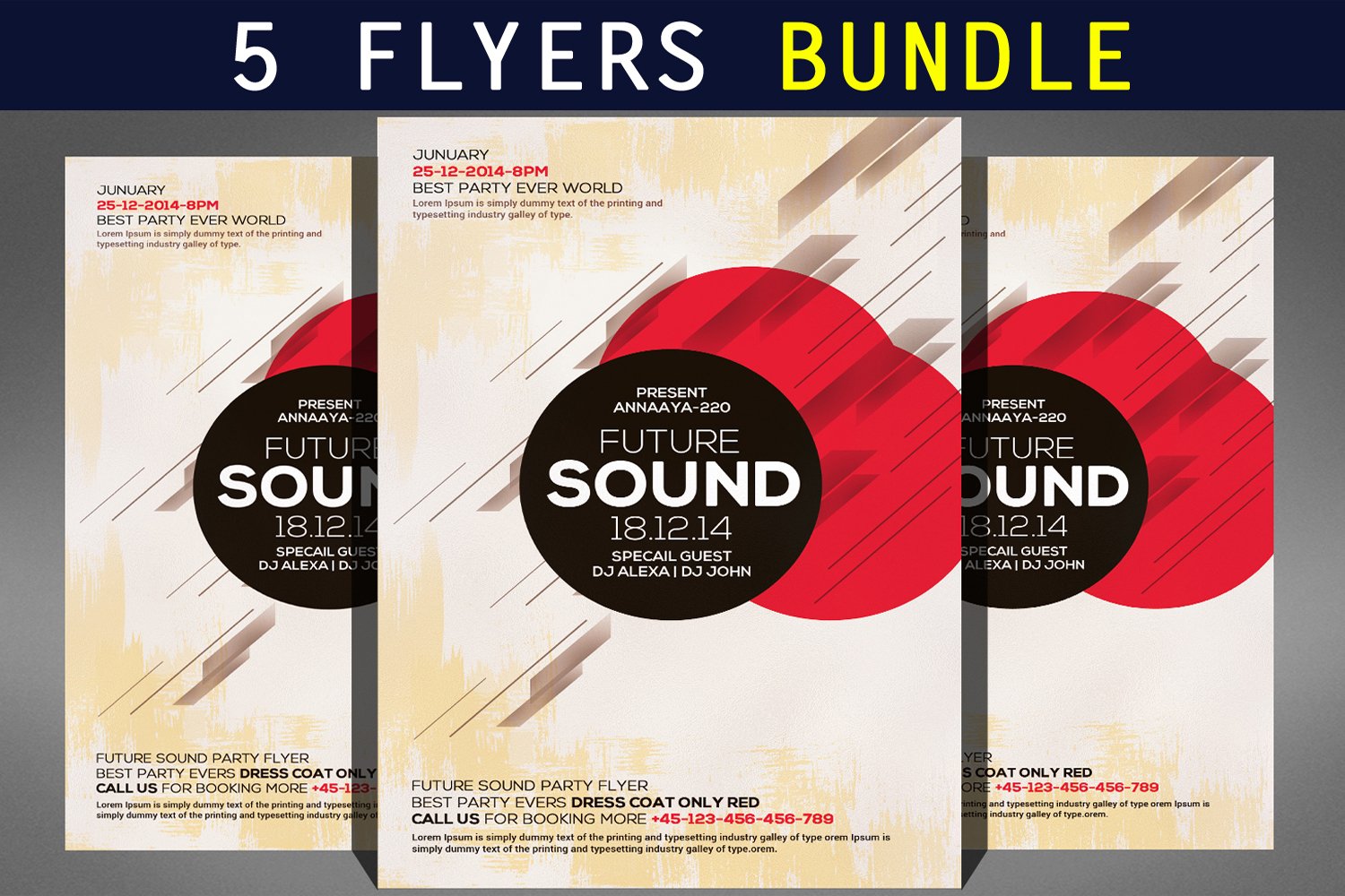 Electro Sound Flyer Bundle (160447) | Flyers | Design Bundles