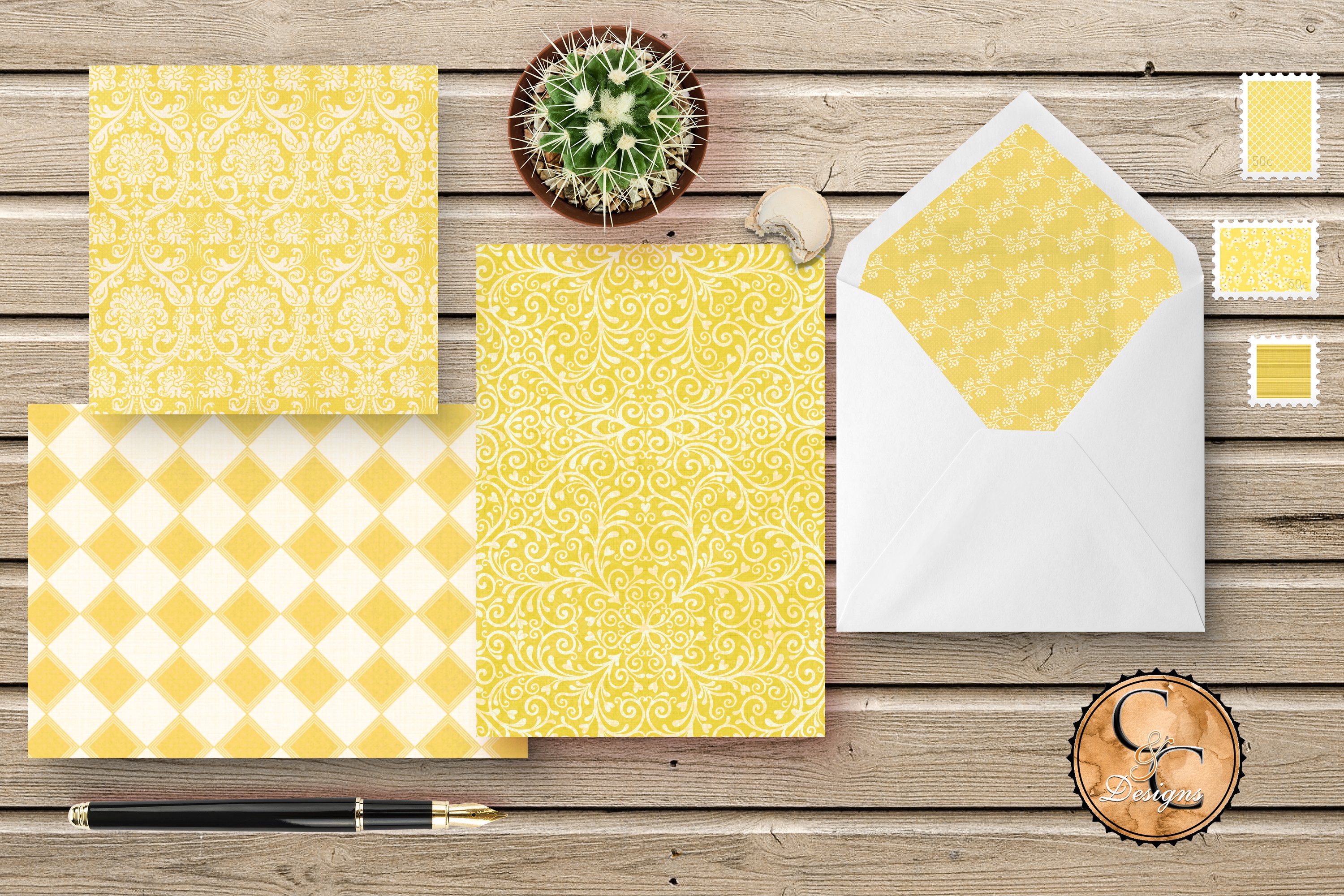 18 Richly Yellow Digital Paper Pack (702494) | Backgrounds | Design Bundles