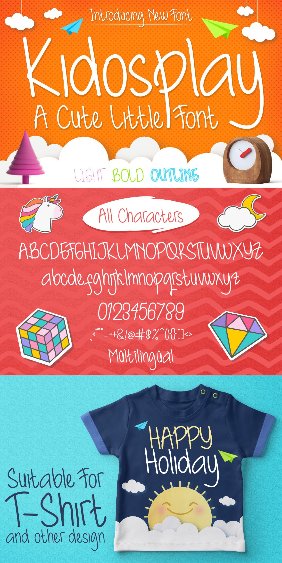 Cute Font Family - Kidosplay (209634) | Display | Font Bundles