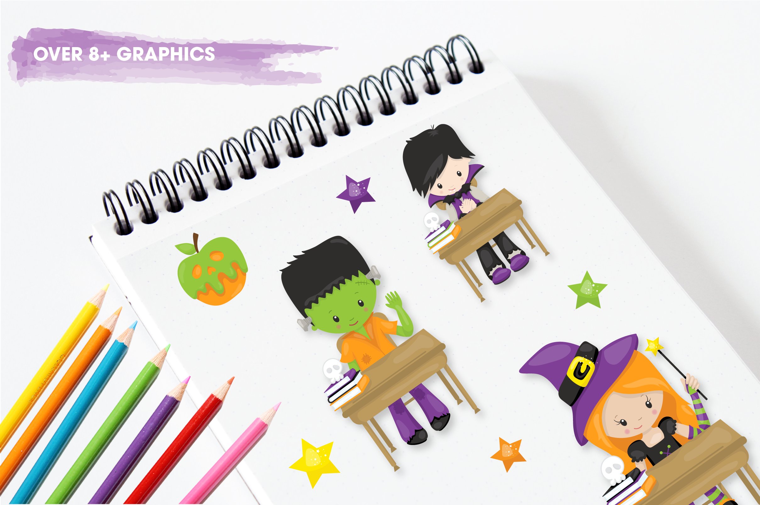 halloween school kids graphics and illustrations (154579 ...