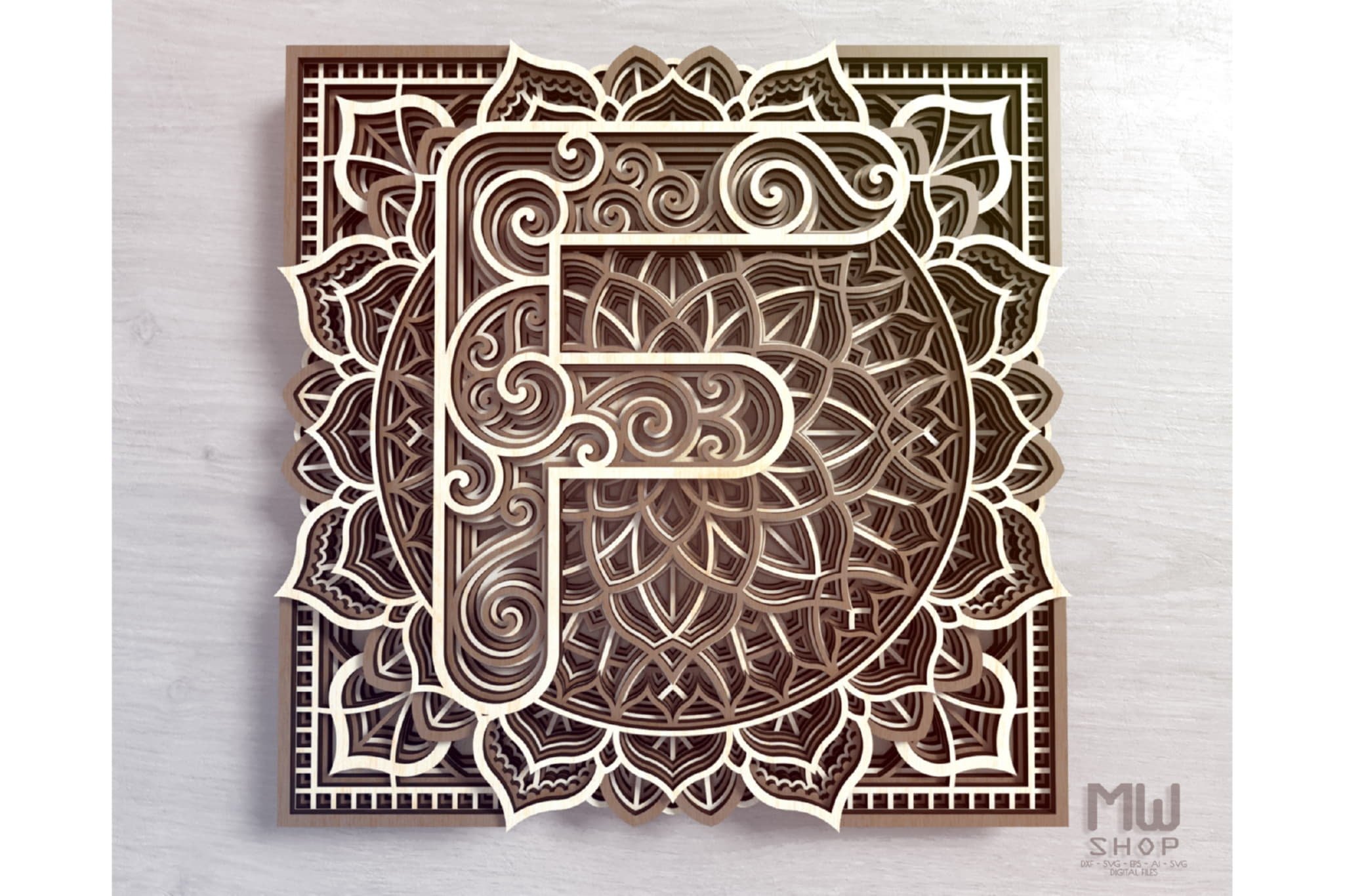 Mandala Letter F, Alphabet letter F pattern, Letter F SVG (580171 ...