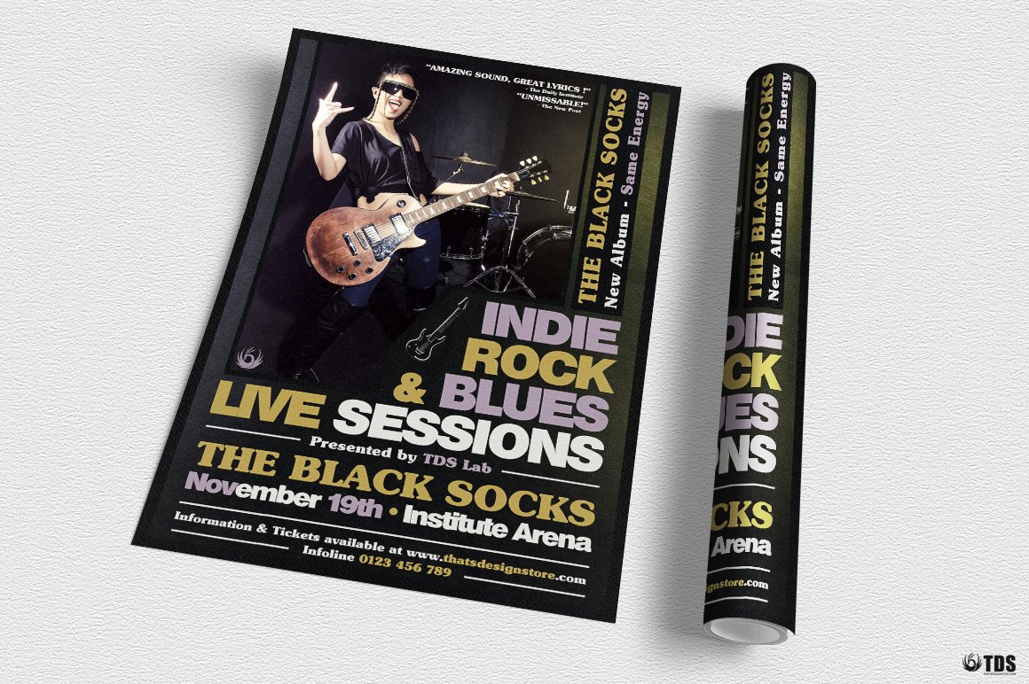 Live Sessions Flyer Template (42285) | Flyers | Design Bundles