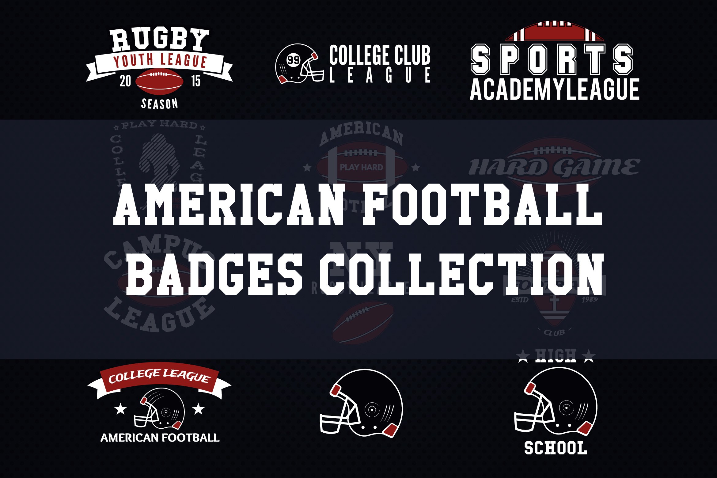 12 Football Labels & Patterns (2419) | Logos | Design Bundles