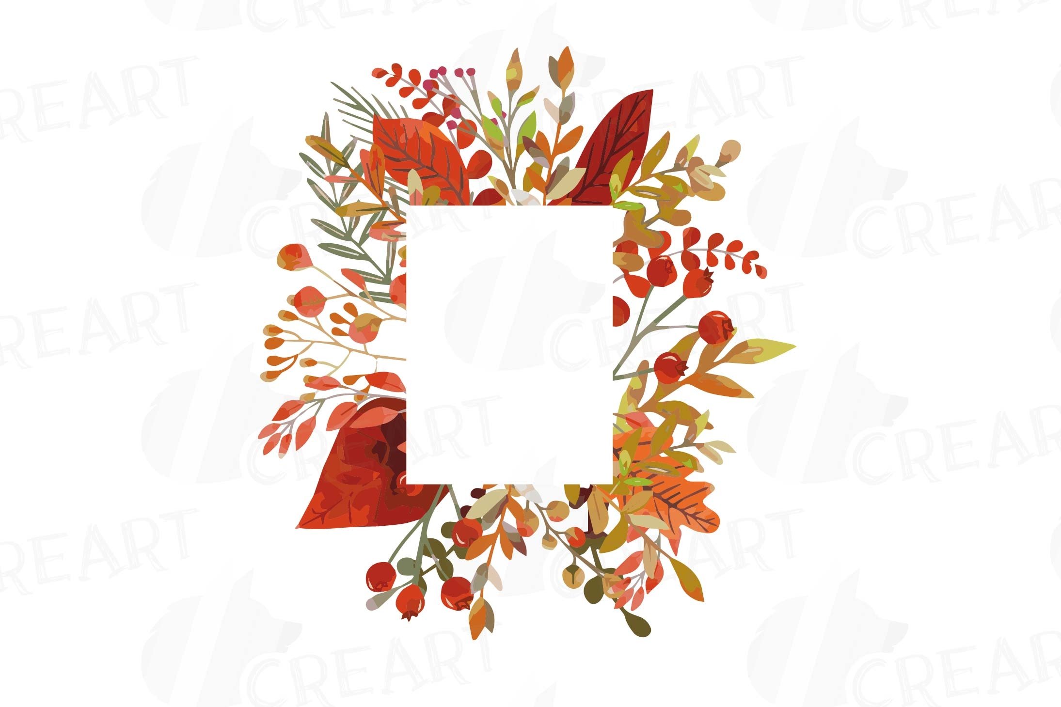 Autumn frames watercolor clip art pack, fall design borders (148460 ...