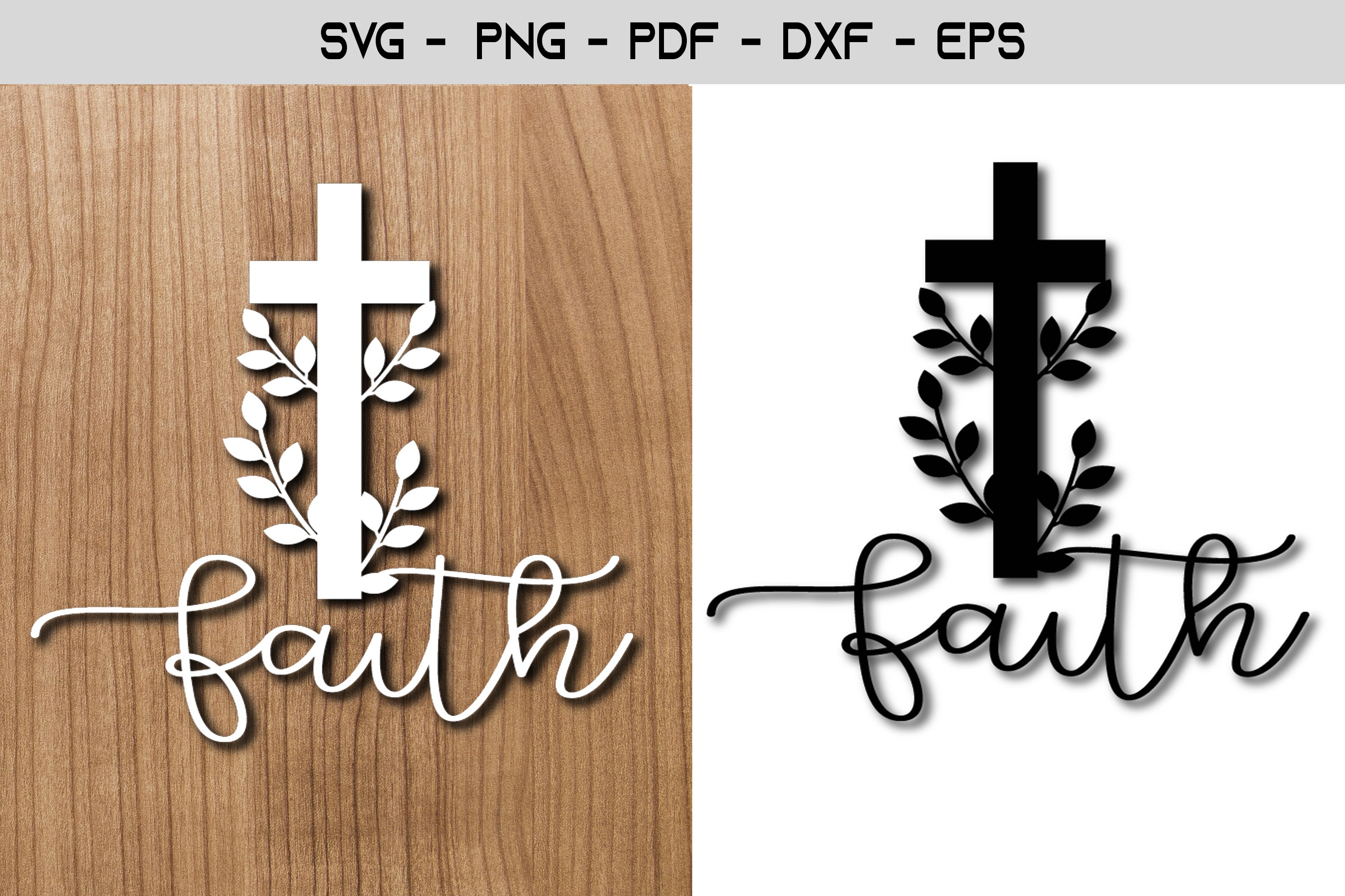 Faith Cross Paper Template Design