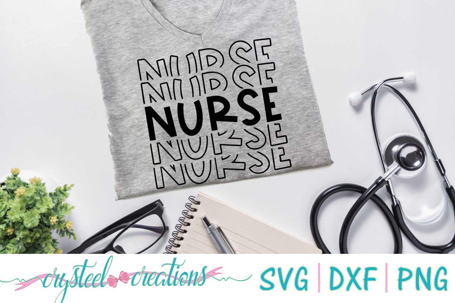 Nurse Stacked SVG, PNG, DXF (541215) | Cut Files | Design Bundles