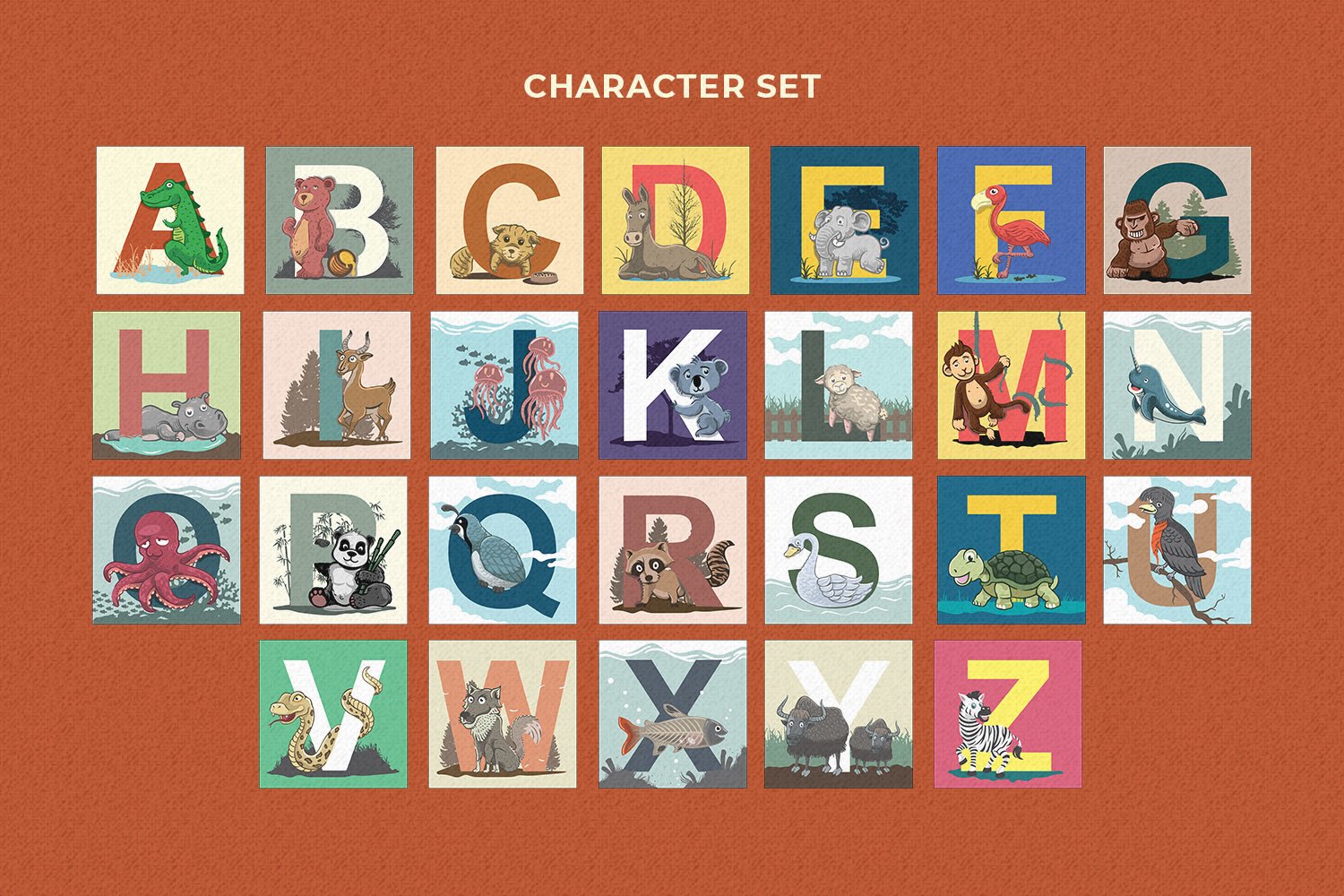 Animal Alphabet Illustration Set