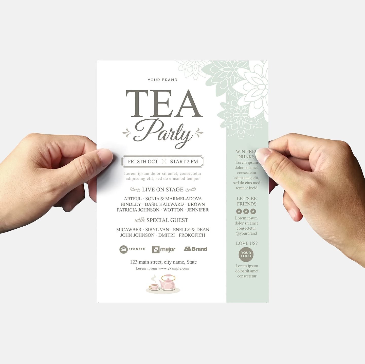 Afternoon Tea Flyer Template (440123) | Flyers | Design Bundles