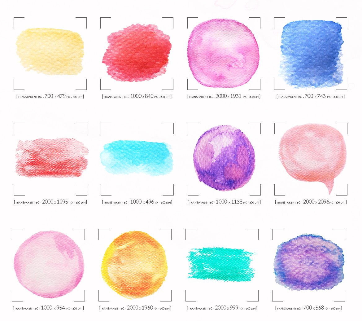 Watercolor Splotches (532476) | Textures | Design Bundles