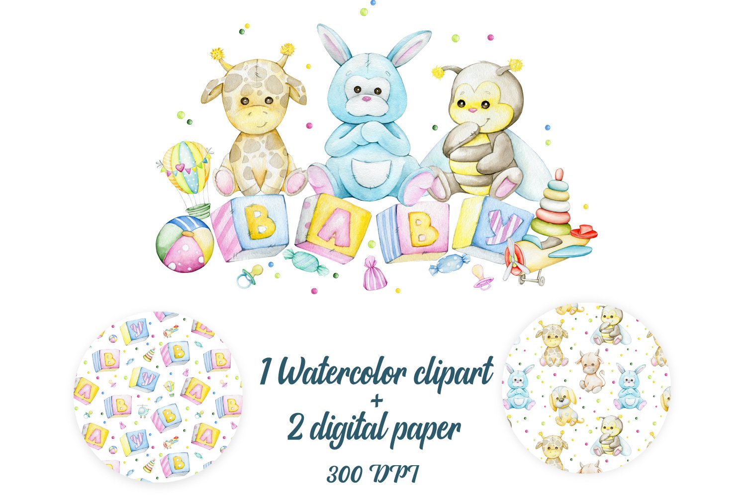 Baby Boy Animals Clipart