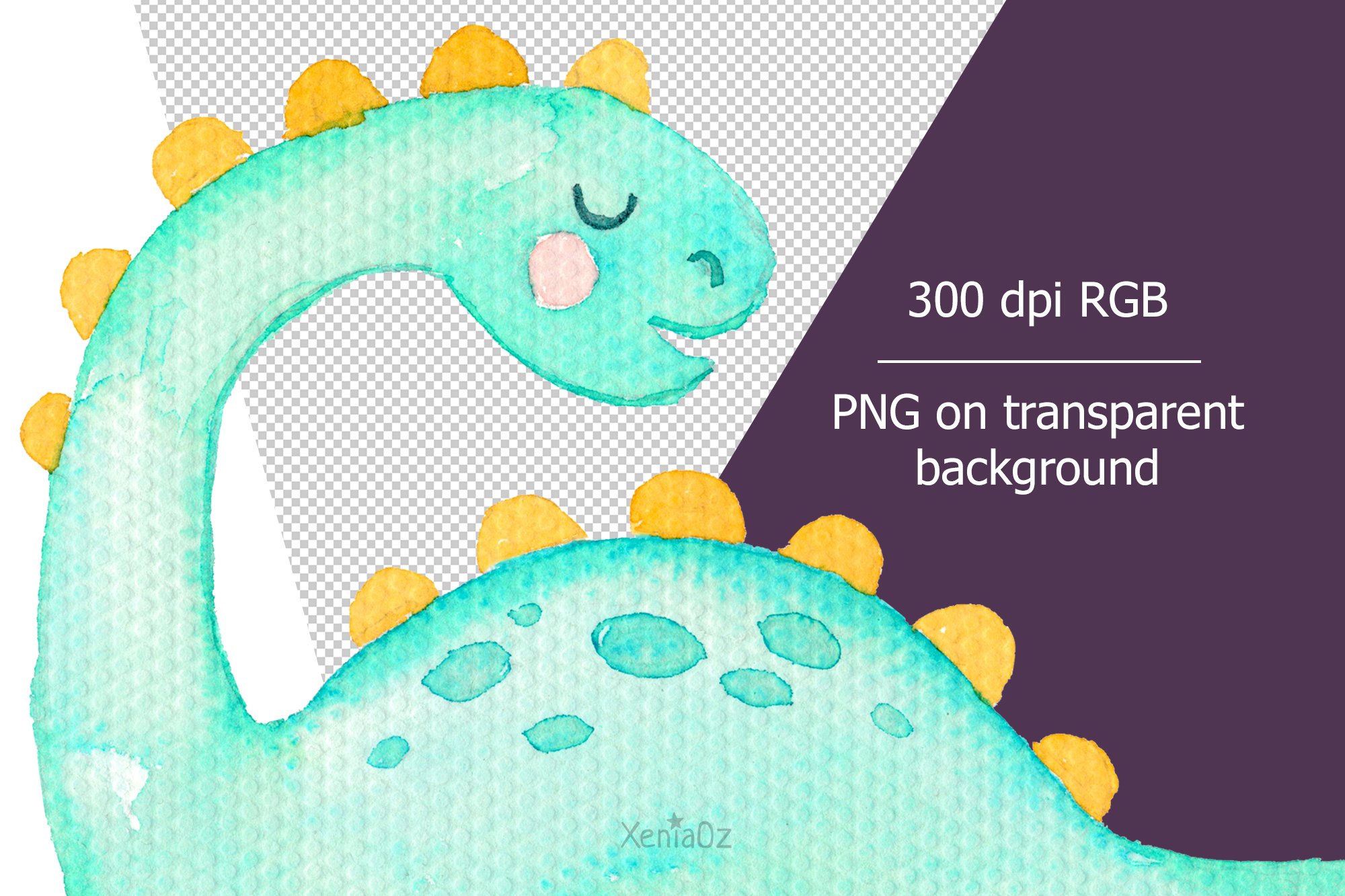 Watercolor cute dinosaurs clipart, PNG (530995) | Elements | Design Bundles