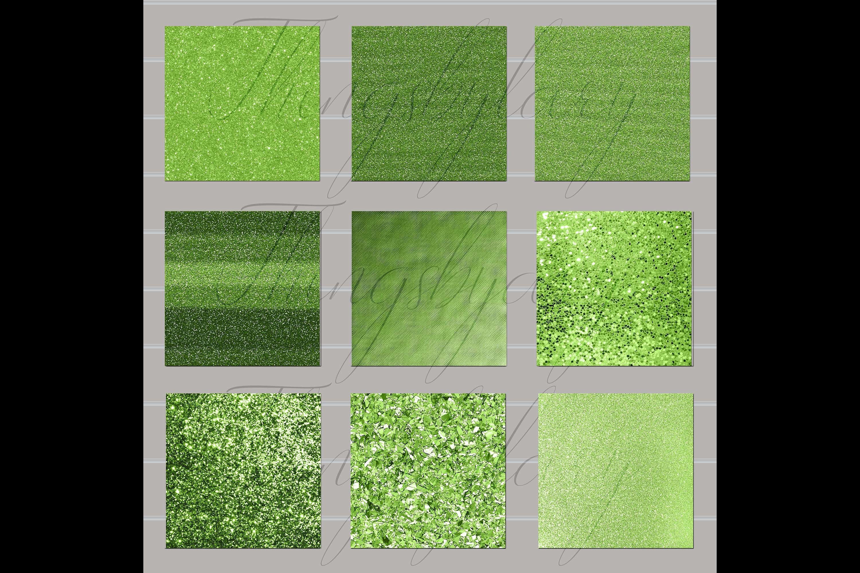 42 Greenery Glitter and Sequin Digital Papers 12 x 12 inch (173816 ...