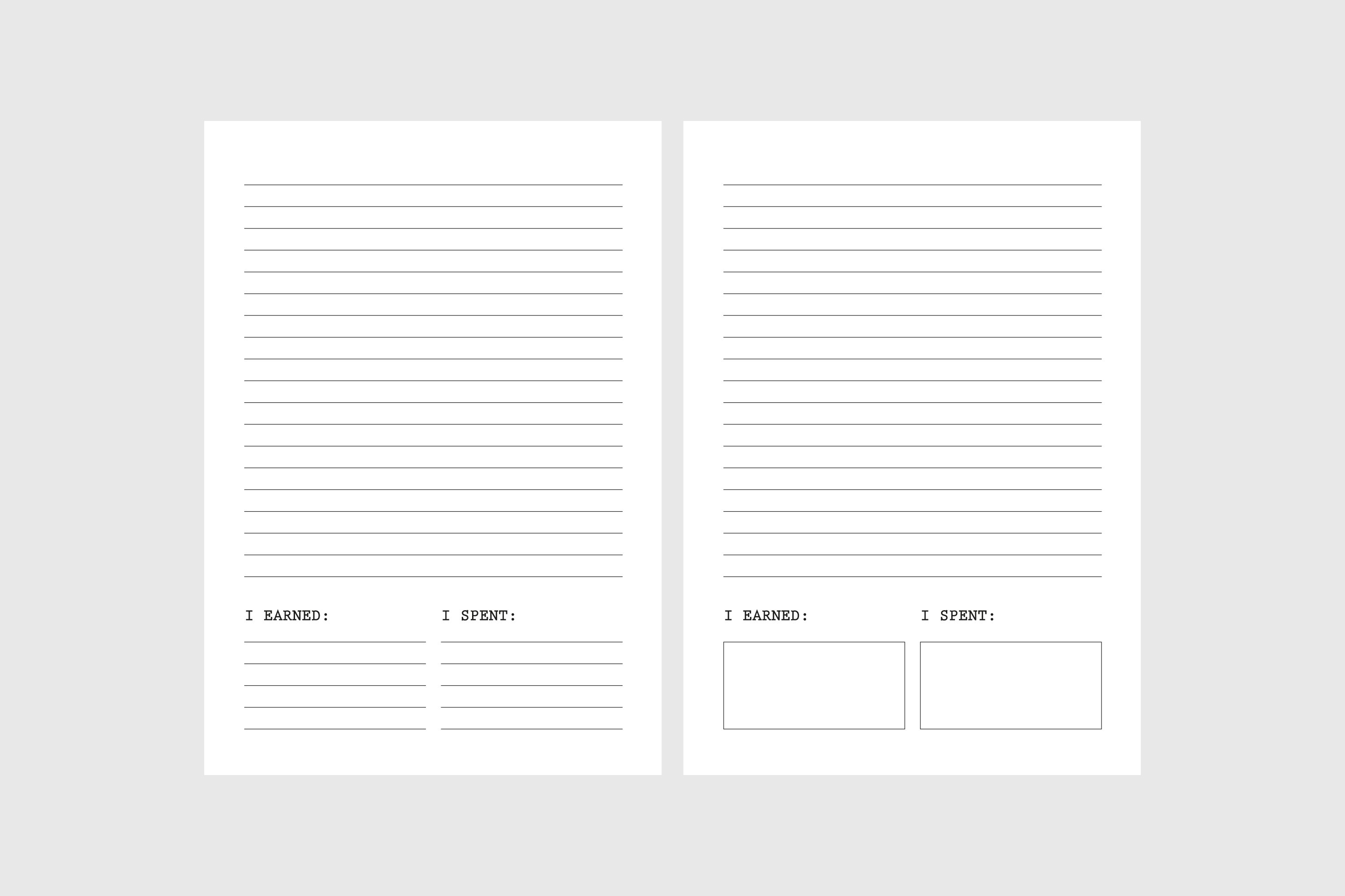 4 Lined pages for bujo pages printable A5 (1226987) | Digital | Design ...