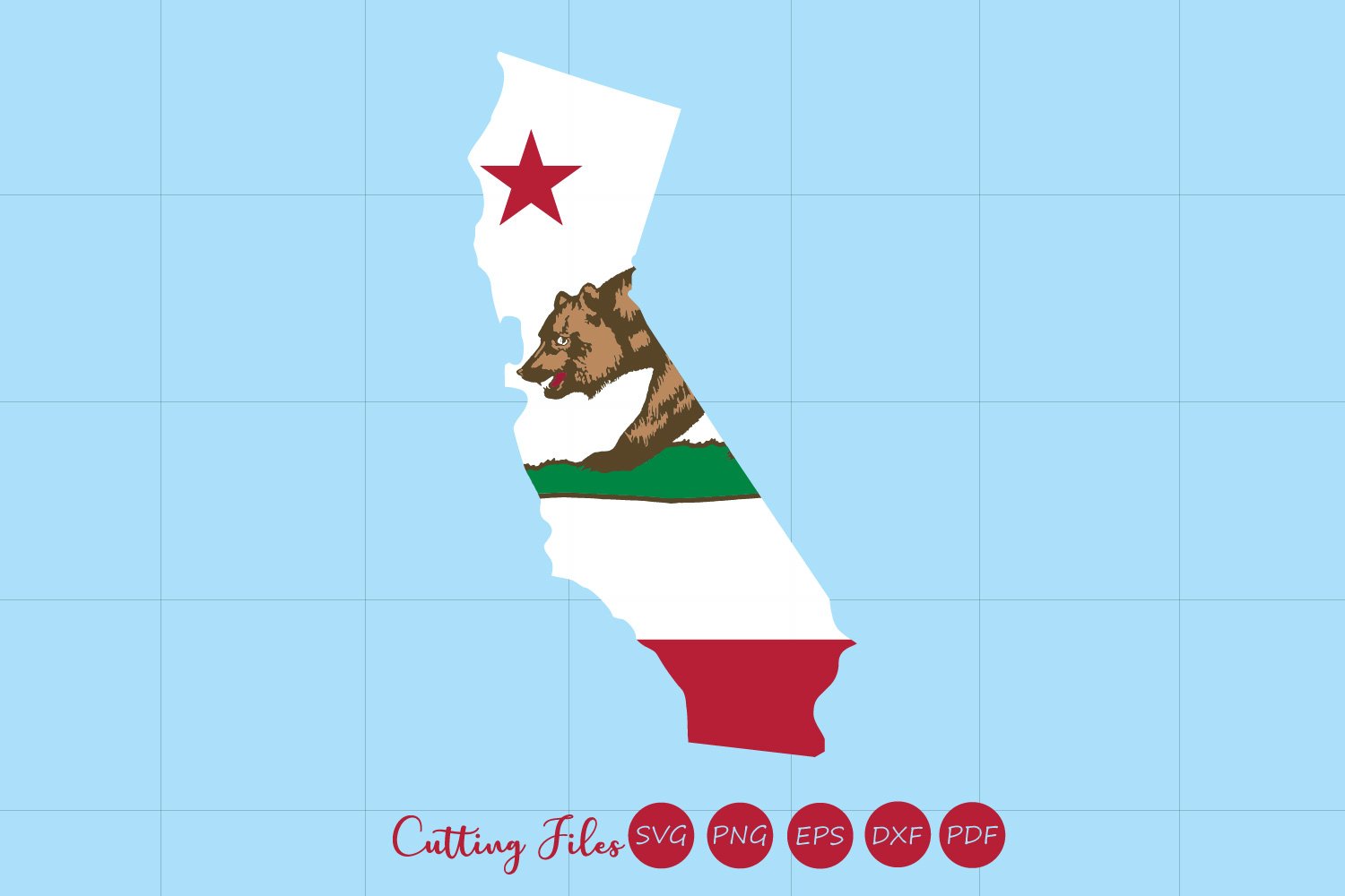 California state with flag background (566711) | SVGs | Design Bundles