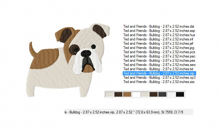 BULLDOG Embroidery Design in 2 sizes (57239) | Designs | Design Bundles