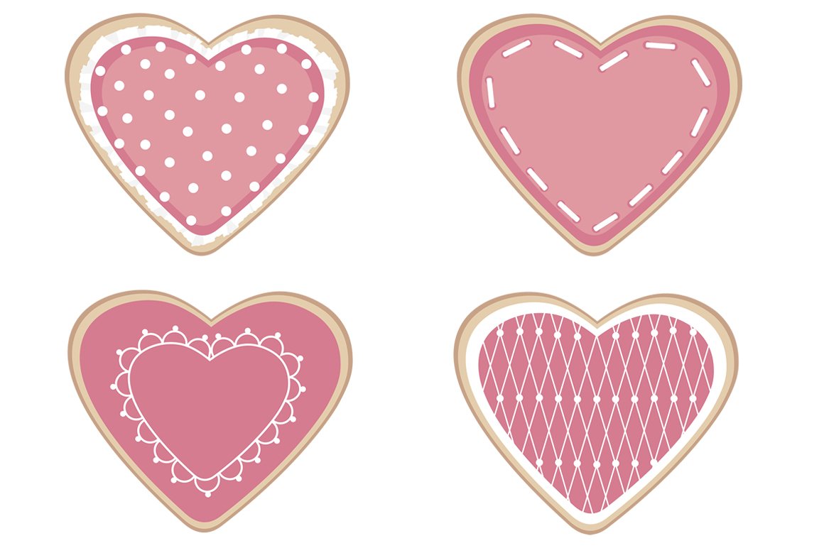 Heart shaped cookies Valentines day vector illustration (894779 ...