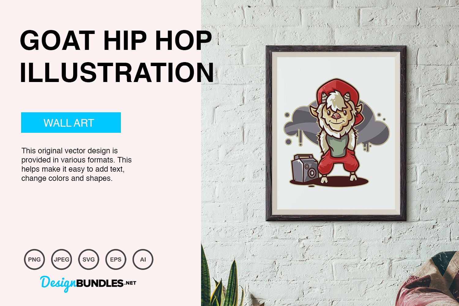Goat Hip Hop Vector Illustration