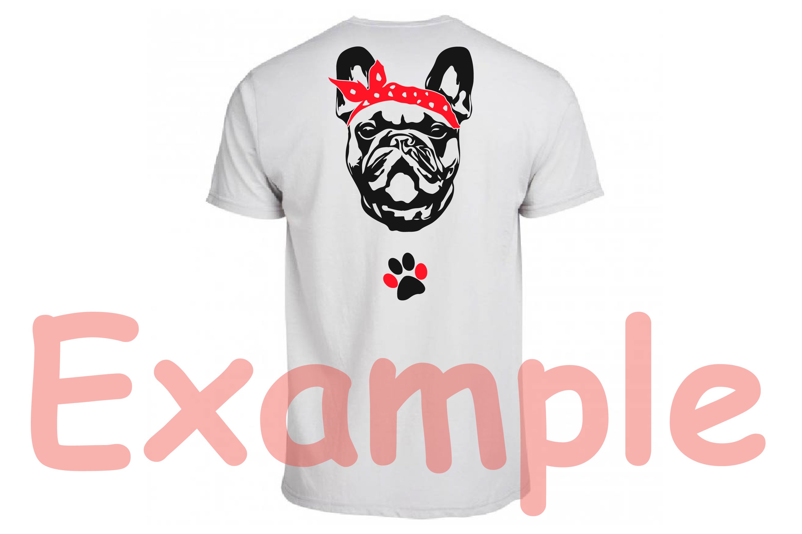 French bulldog Head Whit Bandana, cute Dog Family Pet 816S (91200 ...