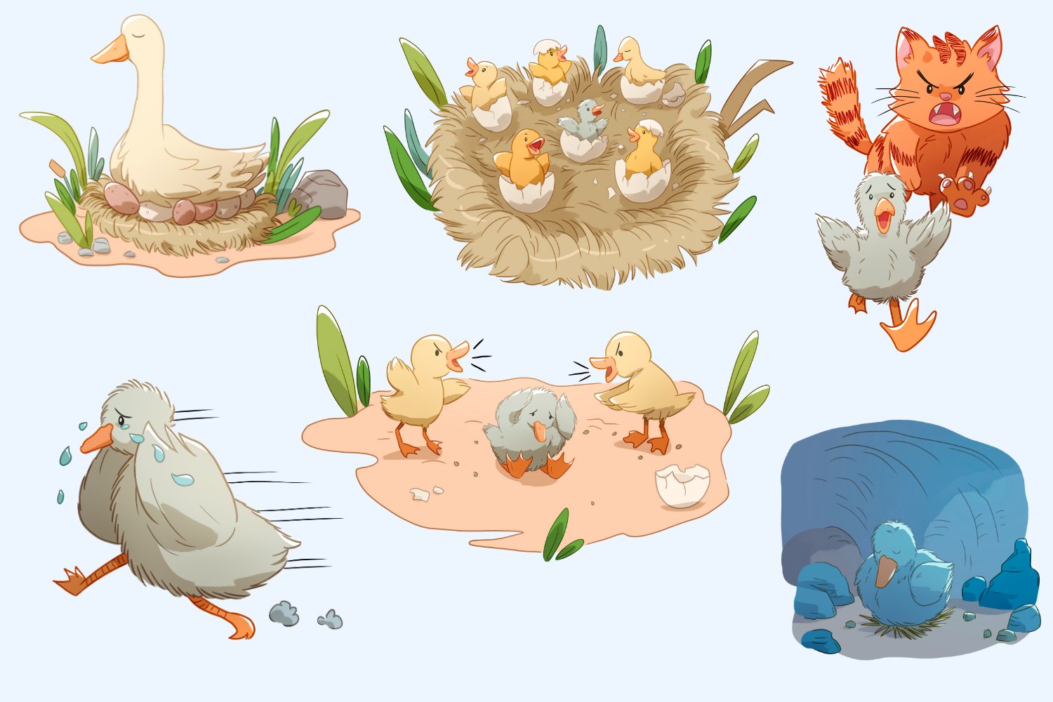 Ugly Duckling Clip Art Collection (540807) | Illustrations | Design Bundles