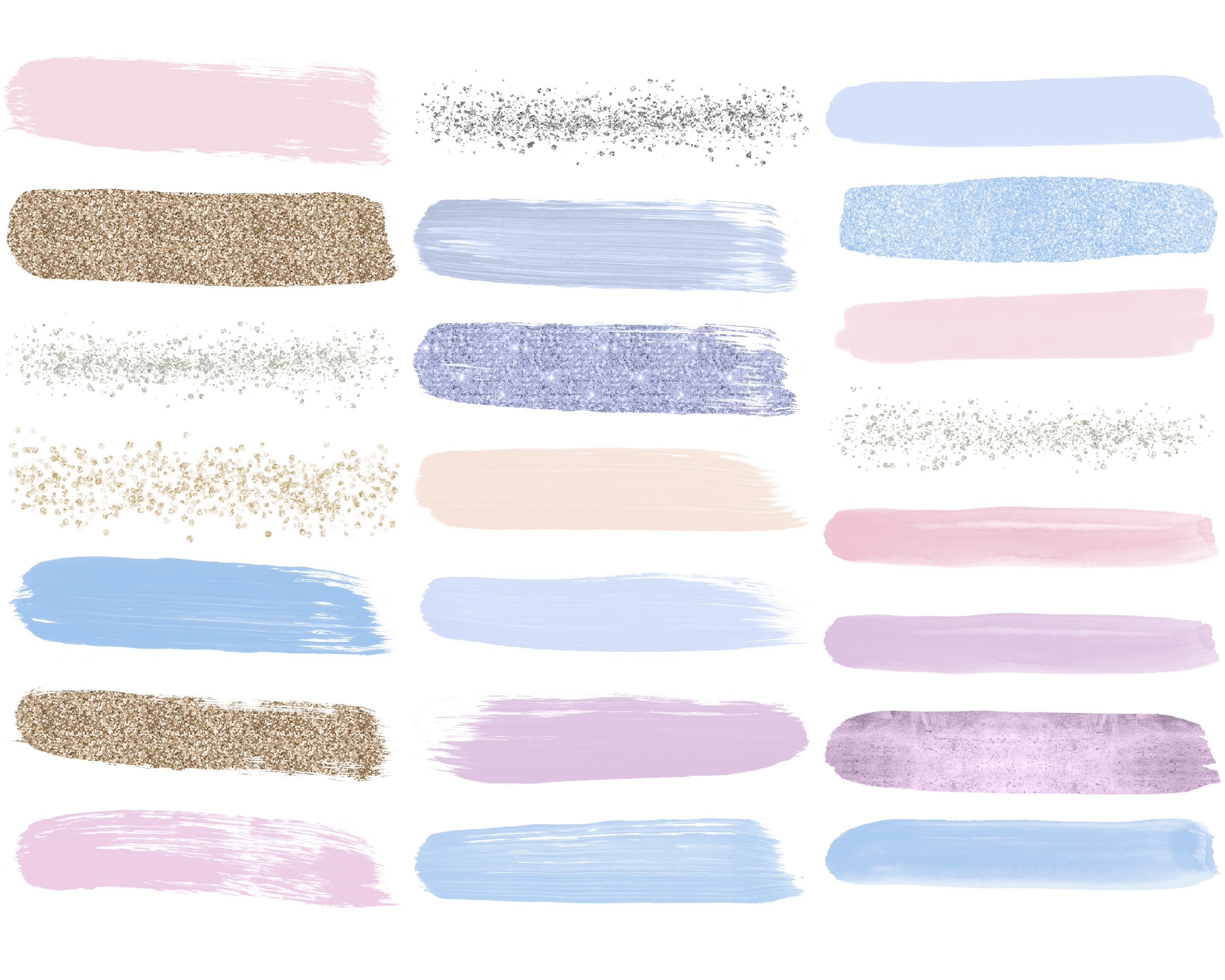 Pastel Brush Strokes Clip Art (236153) | Illustrations | Design Bundles