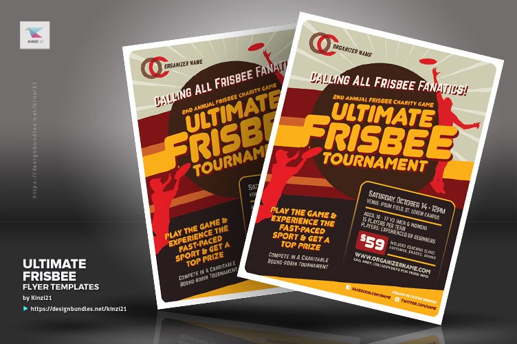 Ultimate Frisbee Flyer Templates (668530) | Flyers | Design Bundles