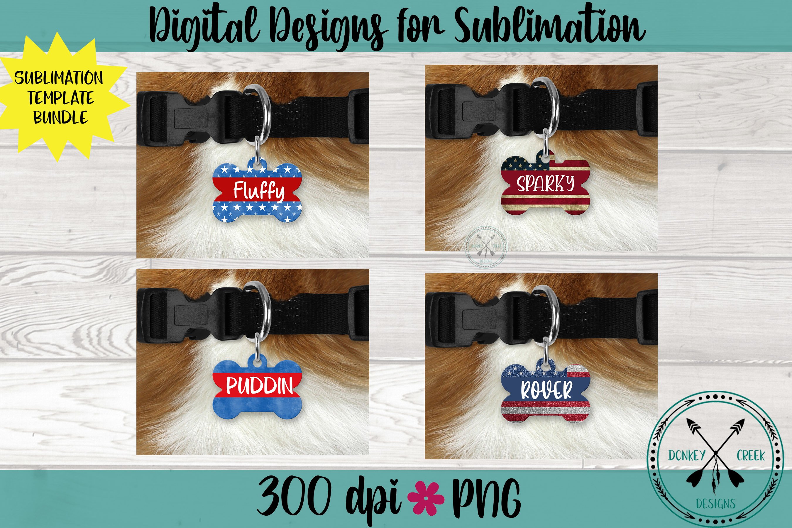Pet Tag Sublimation Design Template Patriotic Designs 661988 