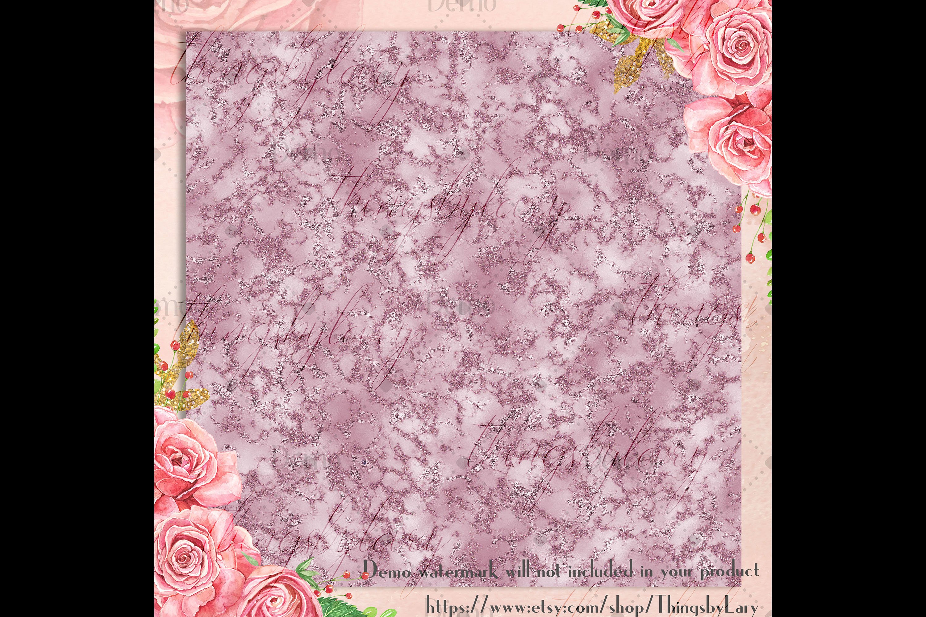16 Plum Glitter Marble Texture Digital Papers (136405) | Backgrounds ...